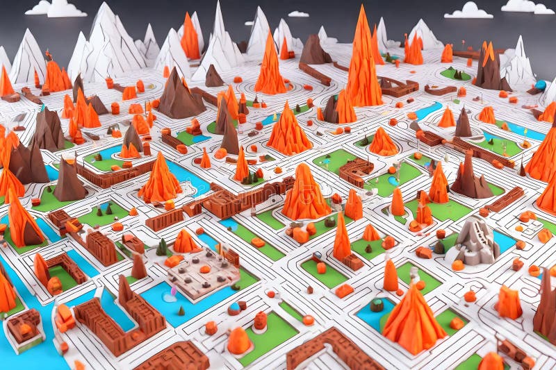 3d Isometric Illustration of Low Poly Trees Isolated on a Solid Color ...