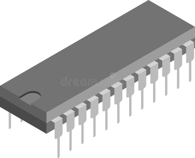 3D Isometric Illustration of a Microchip, Chip, CPU, Processor I Stock ...