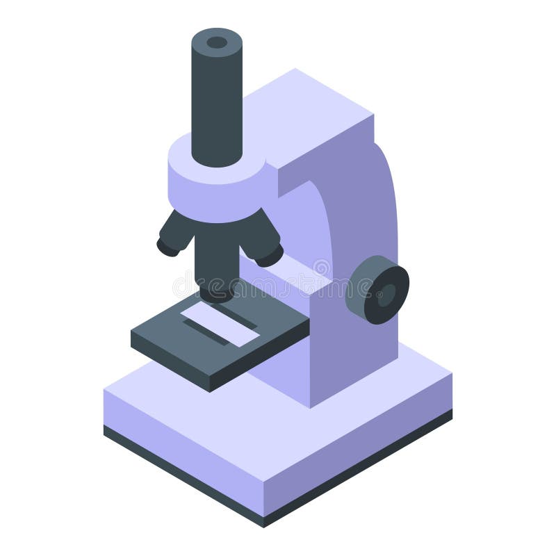3d Isometric Illustration of a Modern Microscope, Depicted in a ...