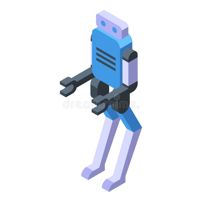 3d Isometric Illustration of a Modern, Stylized Robot Standing in a ...