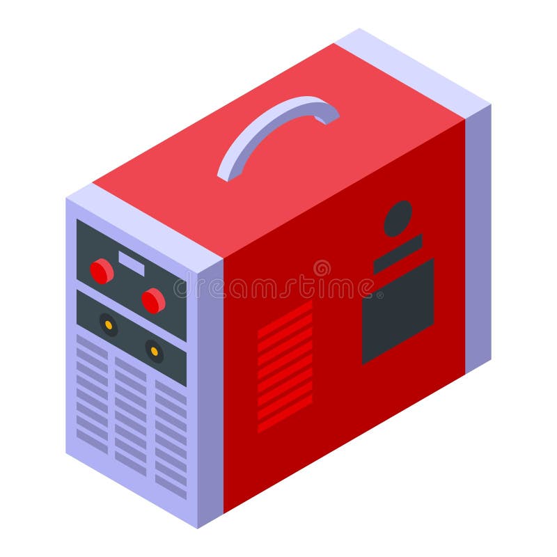 3d Isometric Illustration of a Red Portable Power Generator Stock ...