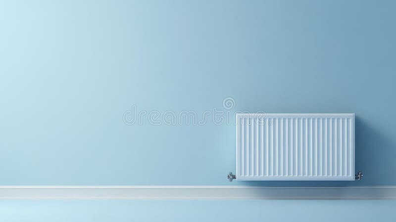 A 3D Isometric Illustration of a White Heating Radiator, Complete with ...