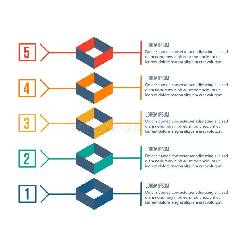 3D Isometric Infographic Design of Fading Layers with 6 Leves. Can Be ...