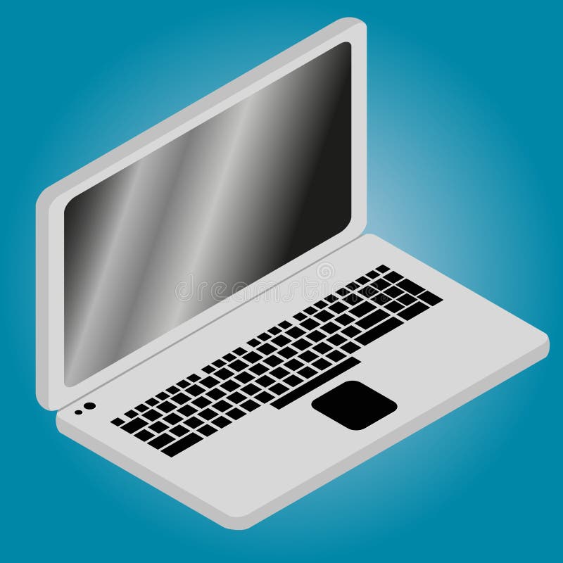 3D isometric laptop icon stock vector. Illustration of blue - 102476422
