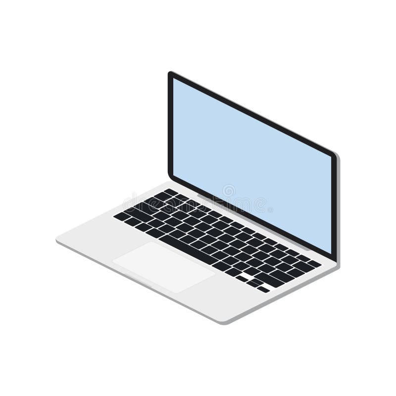 3D Isometric Laptop on White Background. Vector Illustration EPS 10 ...