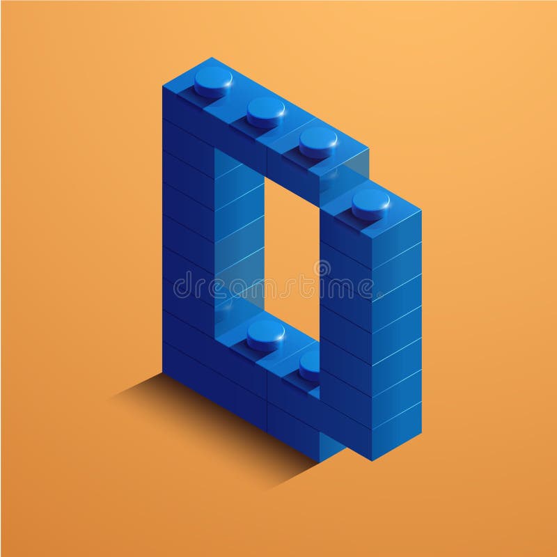 3d Isometric Letter D of the Alphabet. 3d Isometric Plastic Letter from ...