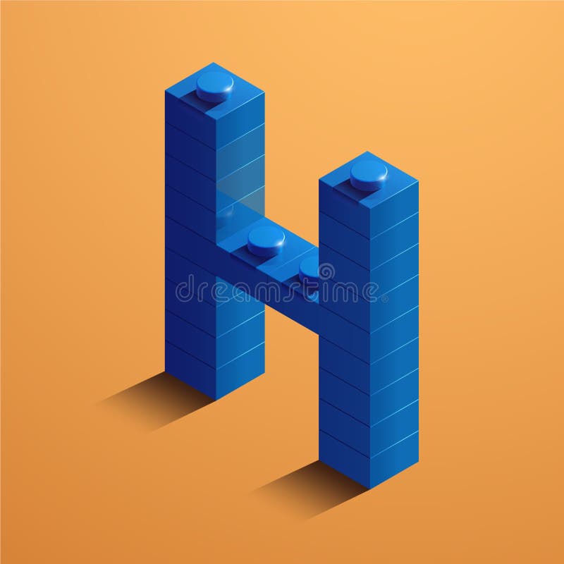 3d Isometric Letter H of the Alphabet. 3d Isometric Plastic Letter from ...