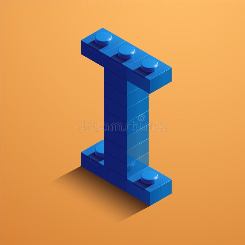 3d Isometric Letter I of the Alphabet. 3d Isometric Plastic Letter from ...