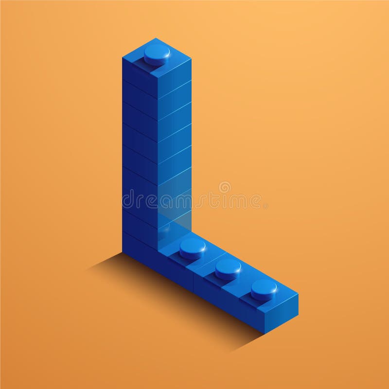 3d Isometric Letter L of the Alphabet. 3d Isometric Plastic Letter from ...
