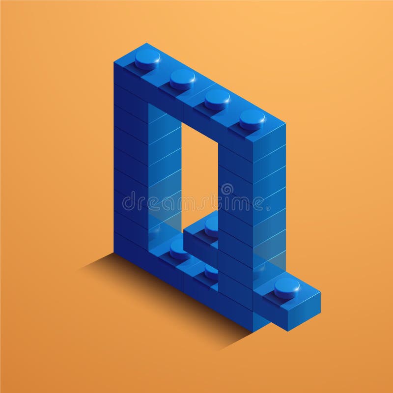 3d Isometric Letter Q of the Alphabet. 3d Isometric Plastic Letter from ...