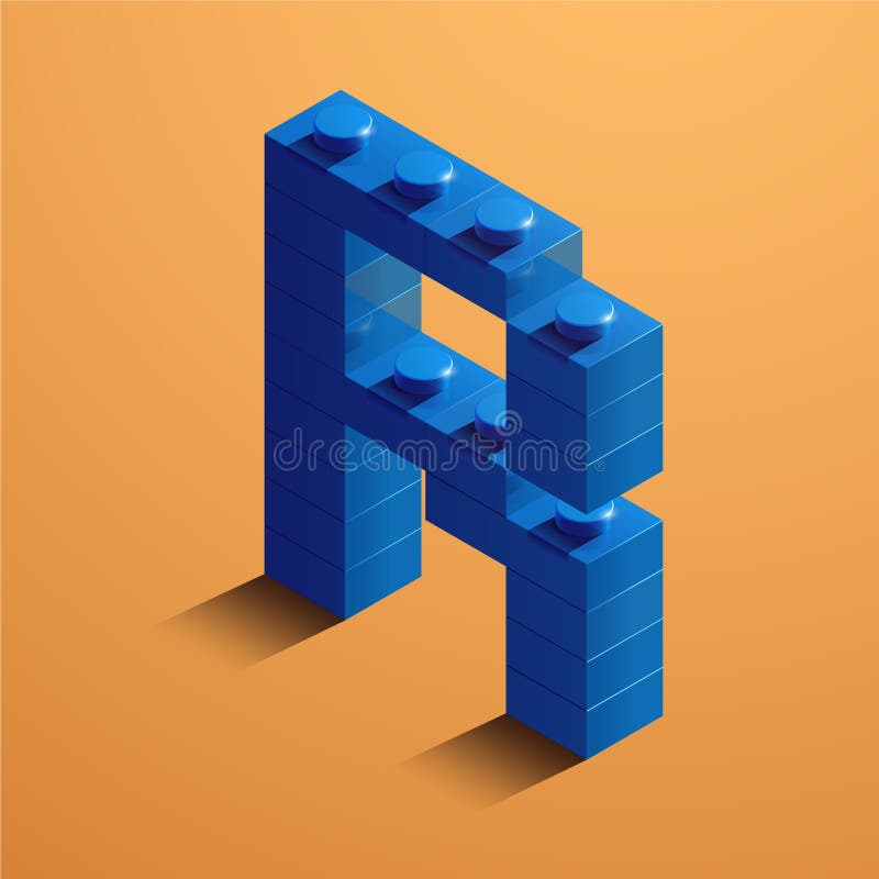 3d Isometric Letter R of the Alphabet. 3d Isometric Plastic Letter from ...
