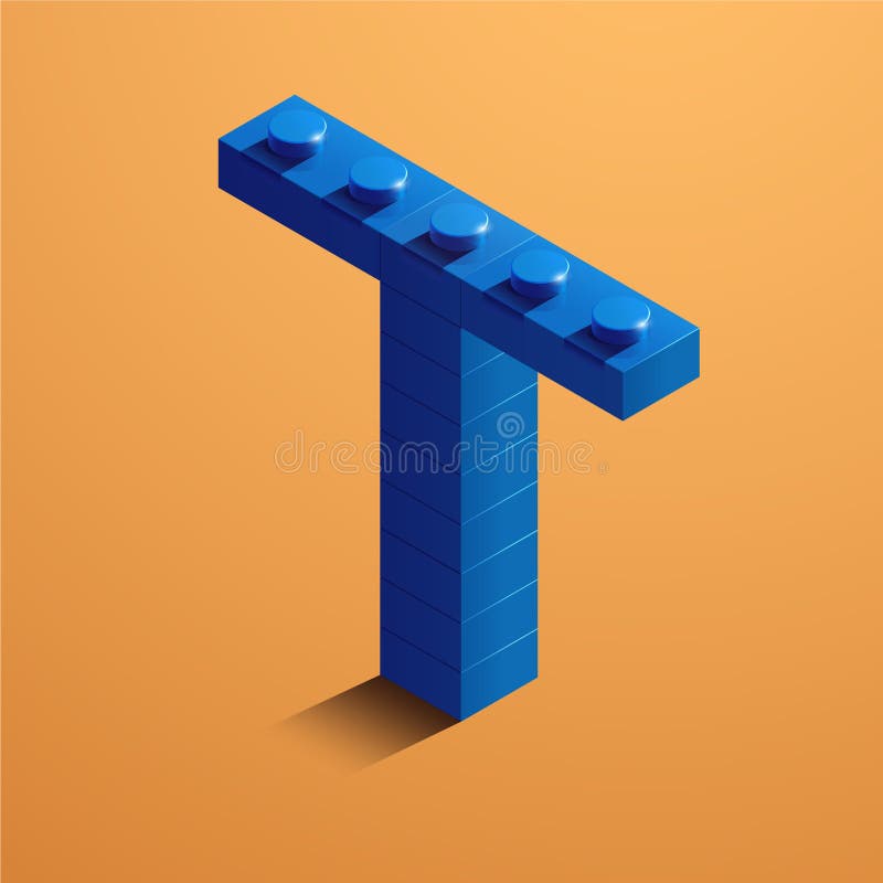 3d Isometric Letter T of the Alphabet. 3d Isometric Plastic Letter from ...