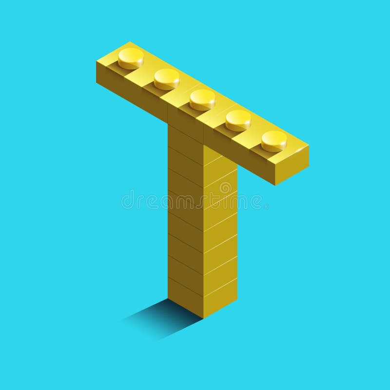 3d Isometric Letter T of the Alphabet from Lego Bricks. 3d Isometric ...
