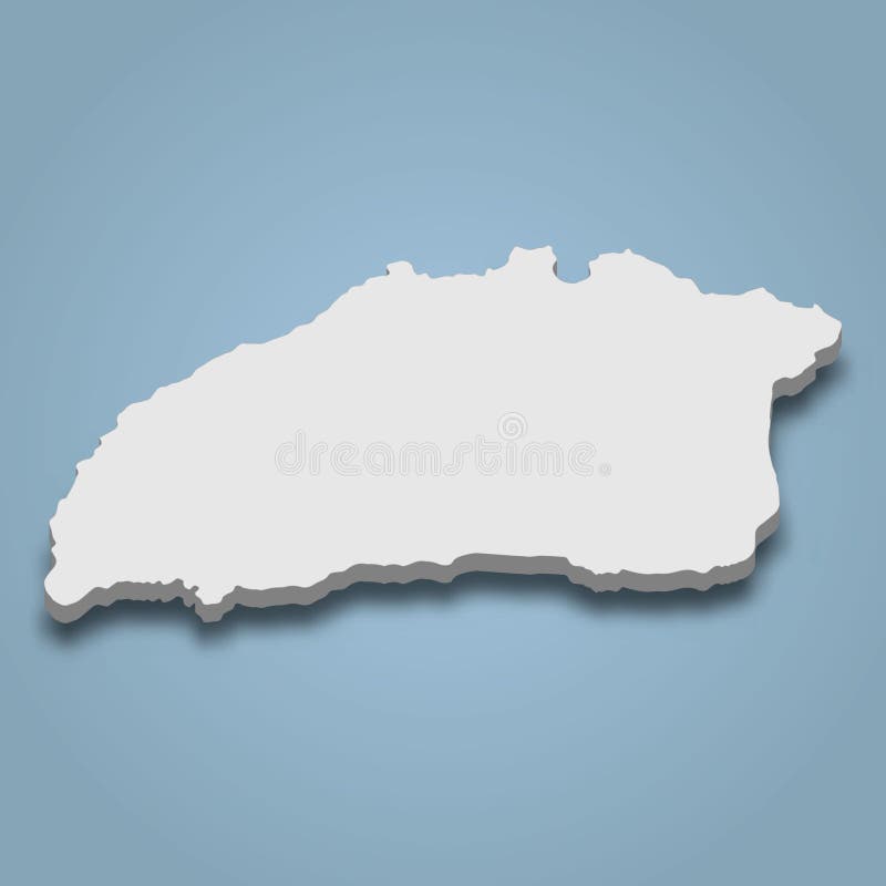 3d Isometric Map of Adonara is an Island in Indonesia Stock Vector ...