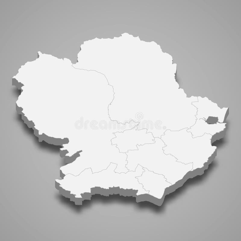 3d Isometric Map of Angus is a Region of Scotland Stock Vector ...