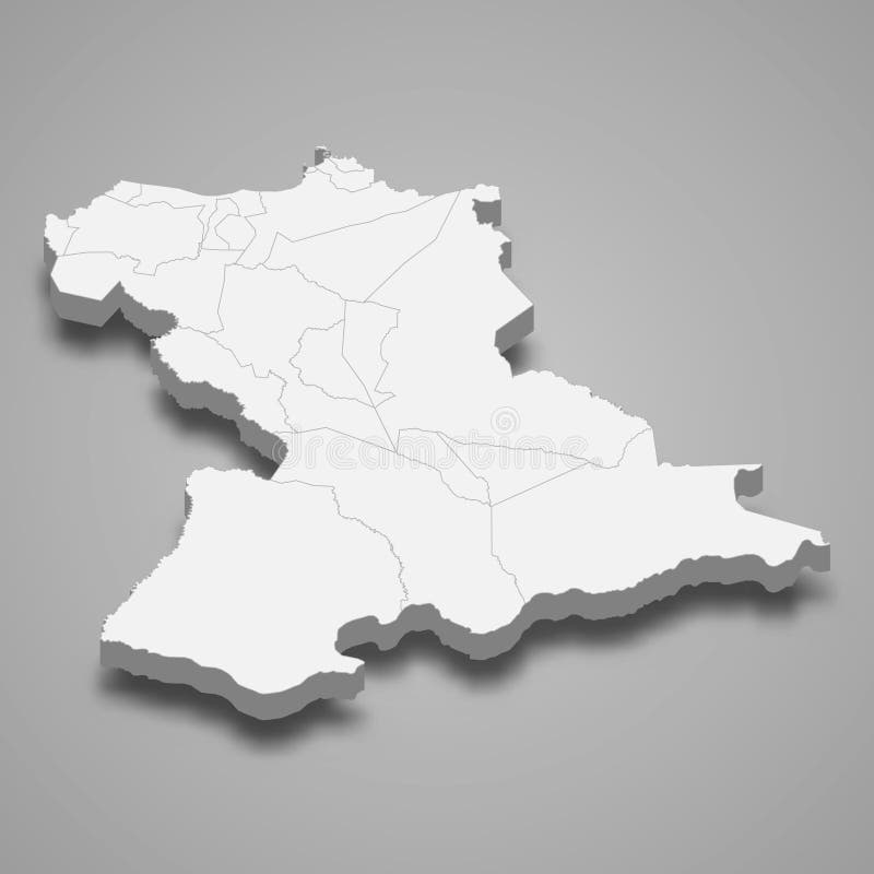 3d Isometric Map of Anzoategui is a State of Venezuela Stock Vector ...