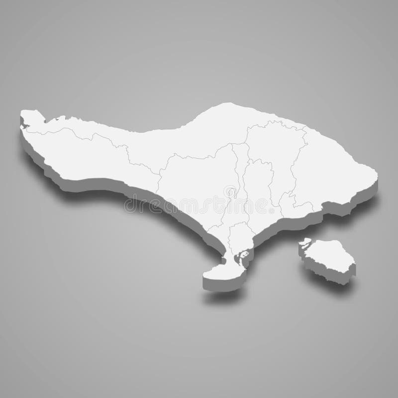 3d Isometric Map of Bali is a Province of Indonesia Stock Illustration ...