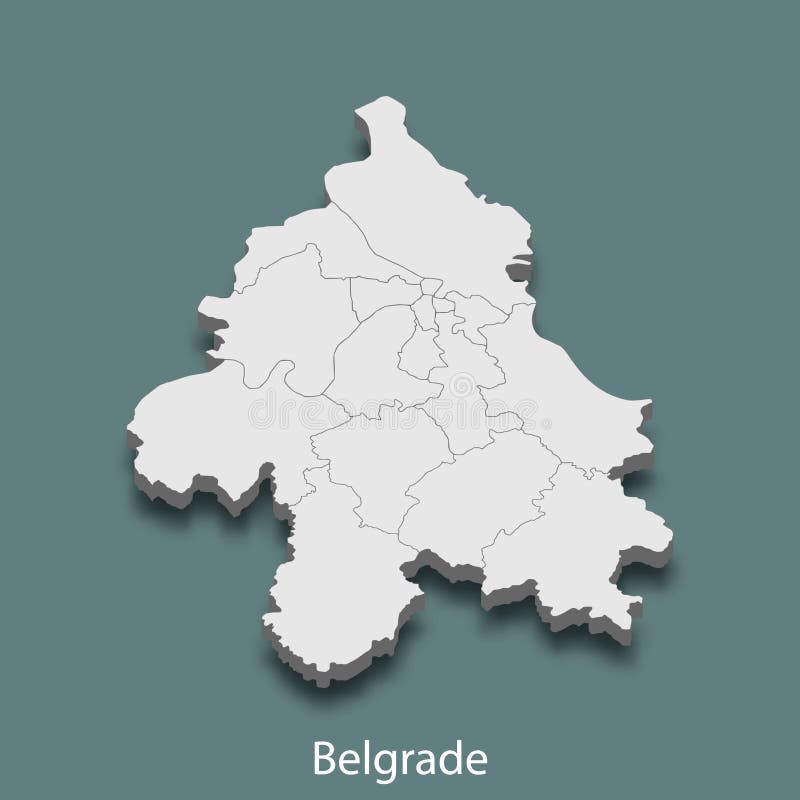 3d Isometric Map of Belgrade is a City of Serbia Stock Vector ...
