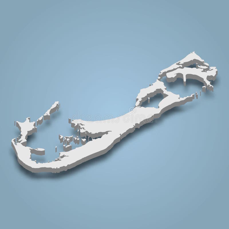 3d Isometric Map of Bermuda is an Island in North Atlantic Ocean Stock ...
