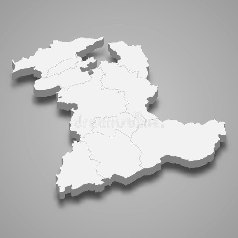 3d Isometric Map of Bern is a Canton of Switzerland Stock Illustration ...