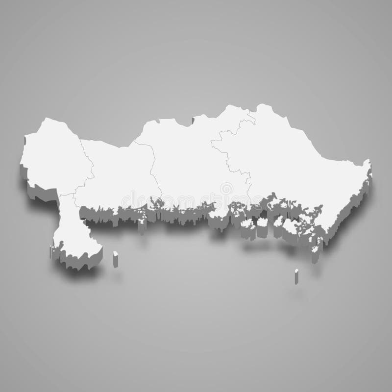 3d Isometric Map of Blekinge is a County of Sweden Stock Illustration ...