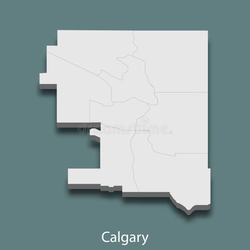 3d Isometric Map of Calgary is a City of Canada Stock Vector ...