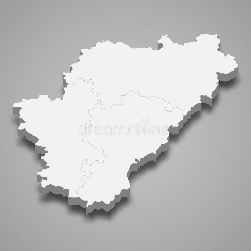 3d Isometric Map of Charente is a Department in France Stock Vector ...