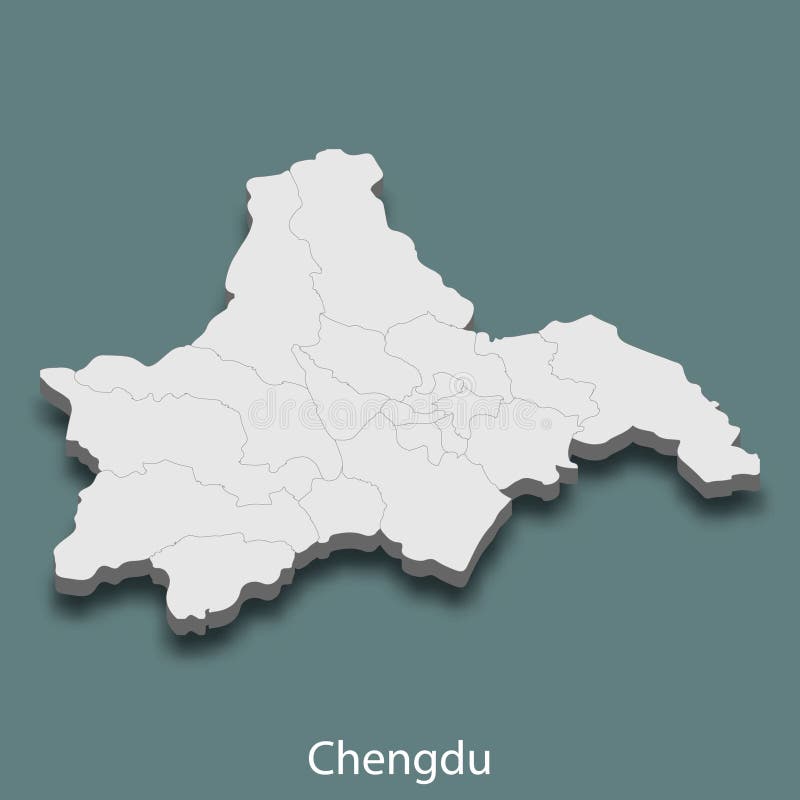 3d Isometric Map of Chengdu is a City of China Stock Vector ...