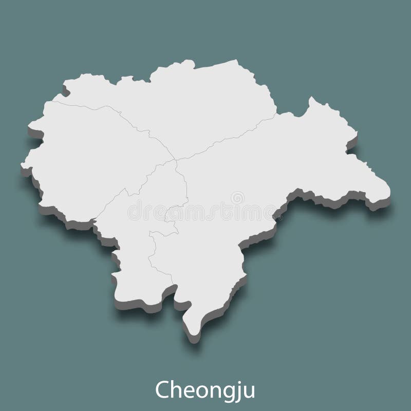 3d Isometric Map of Cheongju is a City of Korea Stock Vector ...