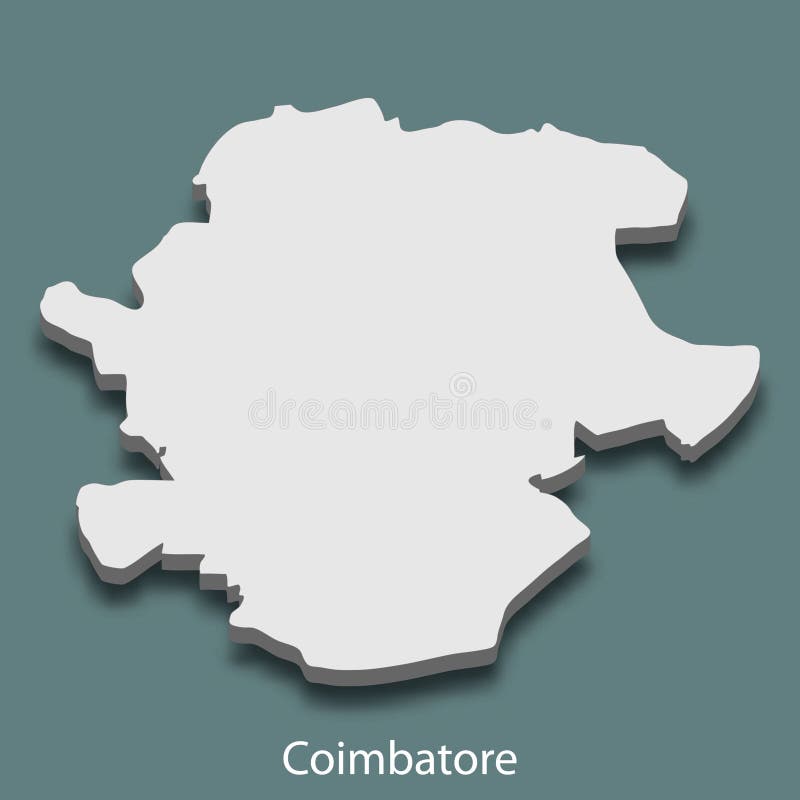 3d Isometric Map of Coimbatore is a City of India Stock Vector ...