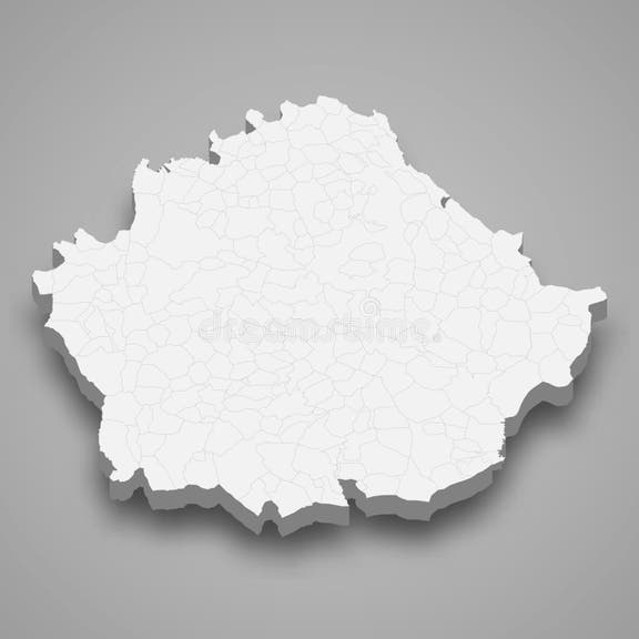 3d Isometric Map of Cuenca is a Province of Spain Stock Vector ...