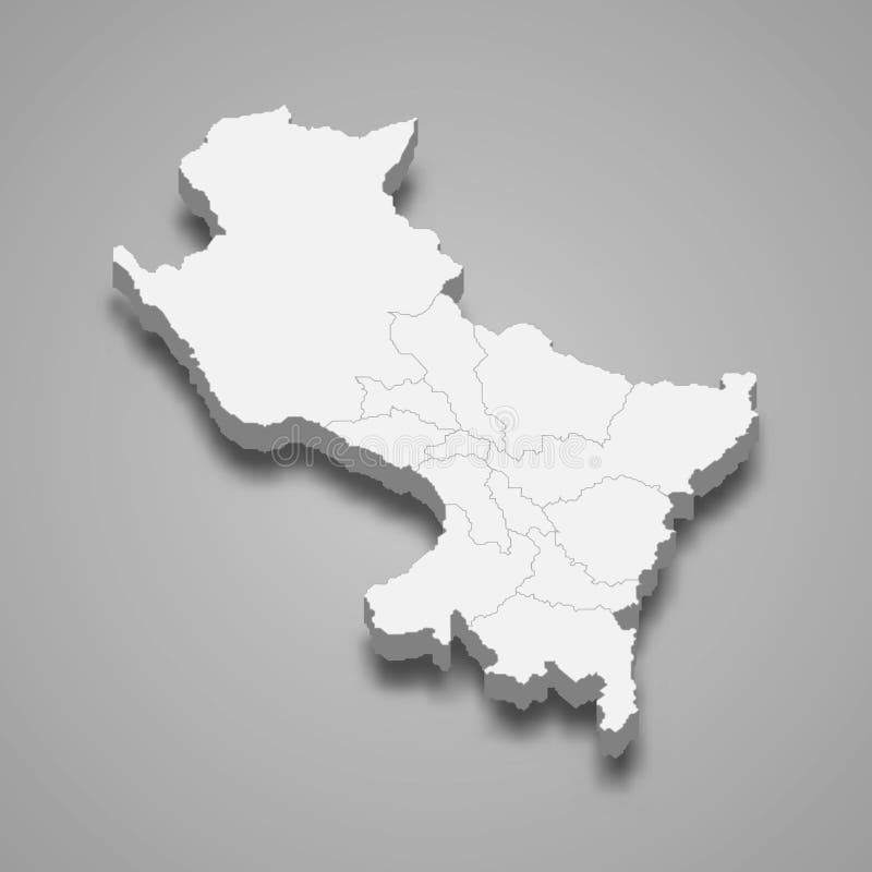 3d Isometric Map of Cusco is a Region of Peru Stock Illustration ...