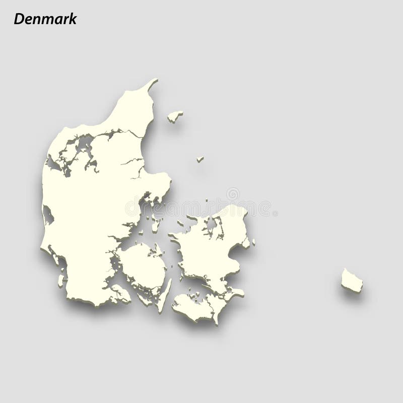 3d Isometric Map of Denmark Isolated with Shadow Stock Vector ...