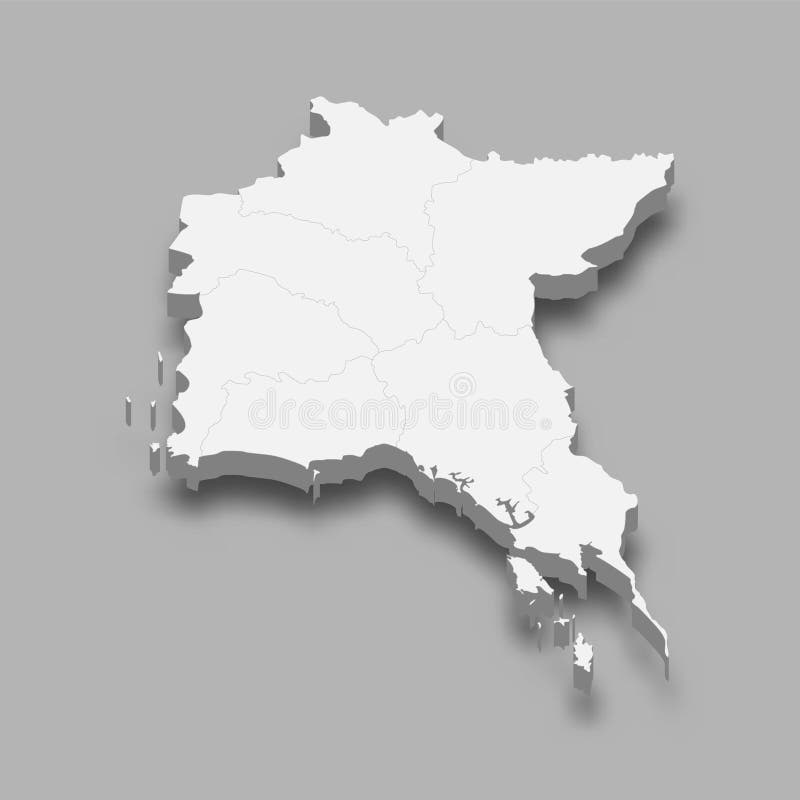 Eastern Region Location within Thailand Map Stock Illustration ...