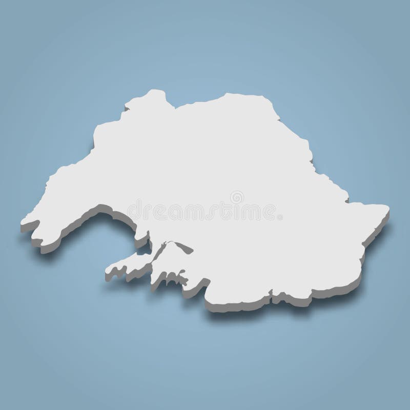 3d Isometric Map of Efate is an Island in Vanuatu Stock Vector ...