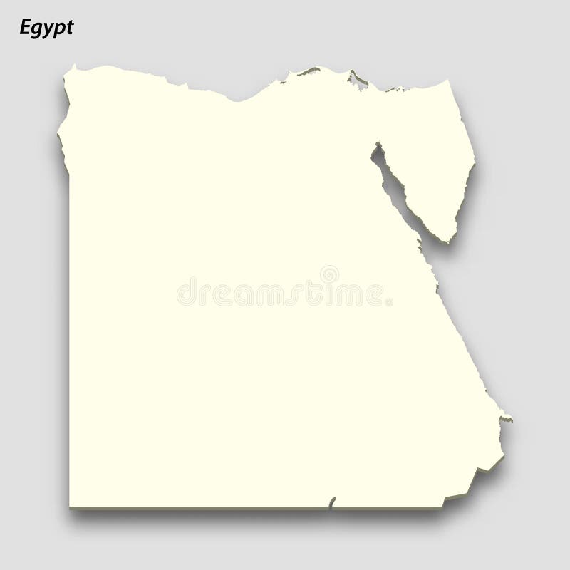 3d Isometric Map of Egypt Isolated with Shadow Stock Vector ...