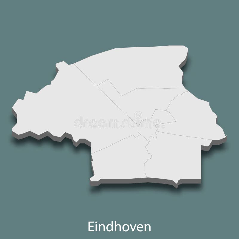 3d Isometric Map of Eindhoven is a City of Netherlands Stock Vector ...
