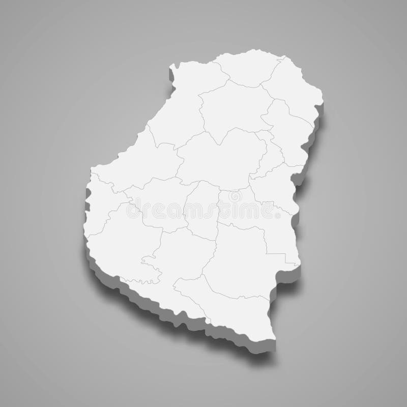 3d Isometric Map of Entre Rios is a Province of Argentina Stock ...