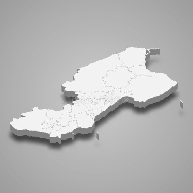 3d Isometric Map of Fife is a Region of Scotland Stock Vector ...