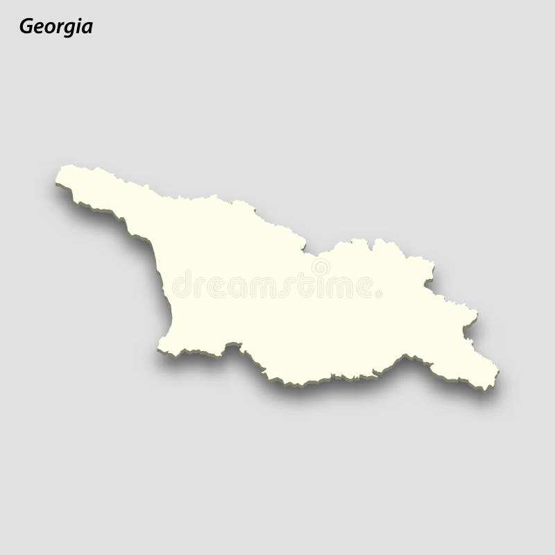 3d Isometric Map of Georgia Isolated with Shadow Stock Vector ...