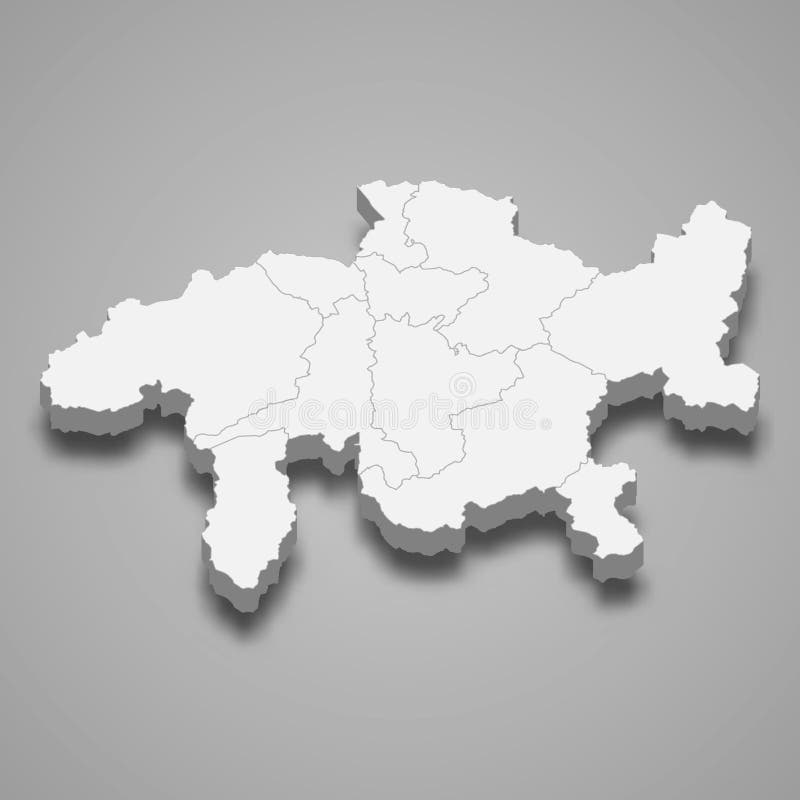 Map of Grisons in Switzerland Stock Vector - Illustration of gray ...