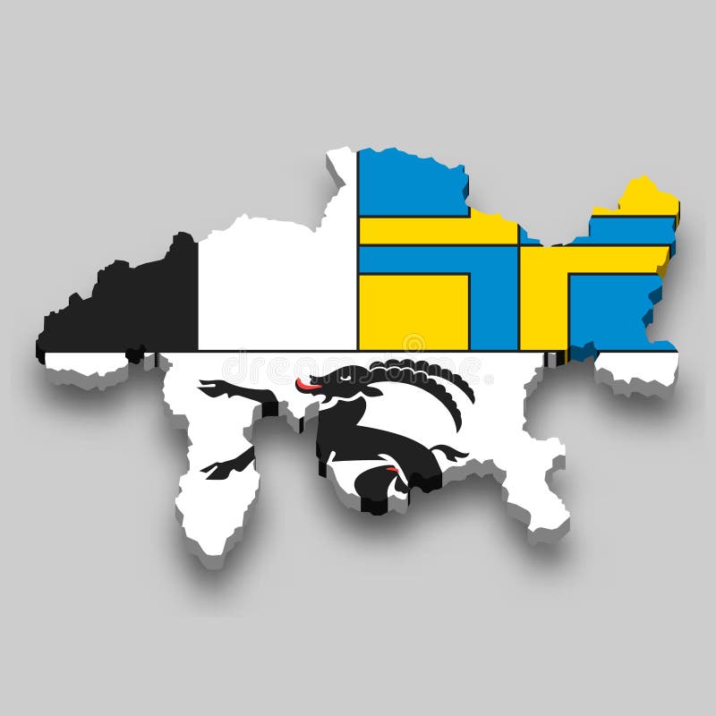 3d Isometric Map of Grisons is a Region of Switzerland Stock Vector ...