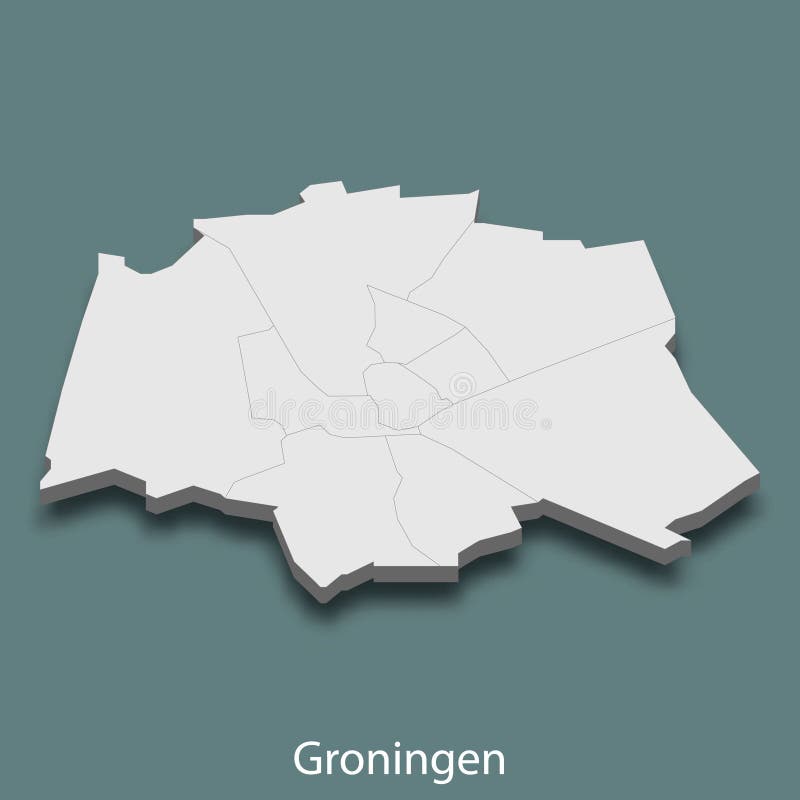 3d Isometric Map of Groningen is a City of Netherlands Stock Vector ...