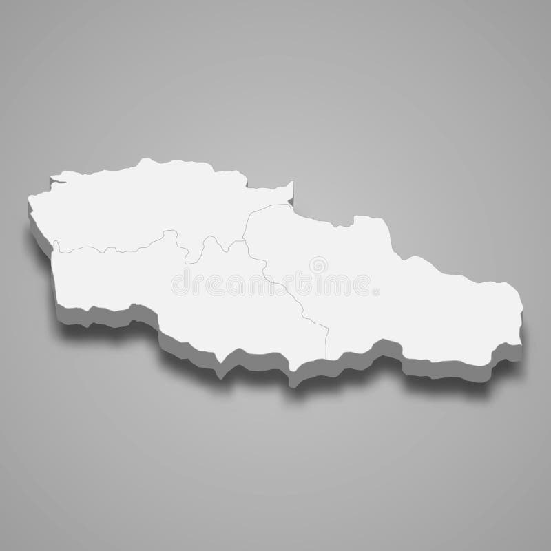 3d Isometric Map of Guria is a Region of Georgia Stock Vector ...