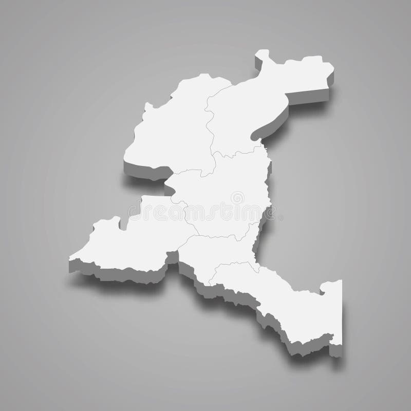 3d Isometric Map of Haut-Katanga is a Region of DR Congo Stock Vector ...