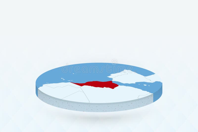 3D Isometric Map Highlighting Morocco in Red Stock Vector ...