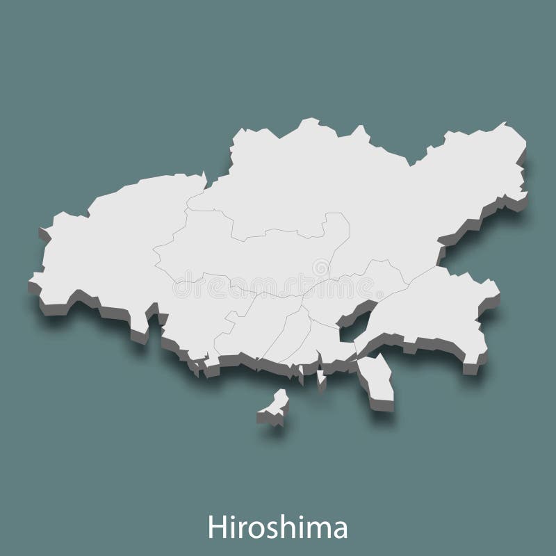 3d Isometric Map of Hiroshima is a City of Japan Stock Vector ...