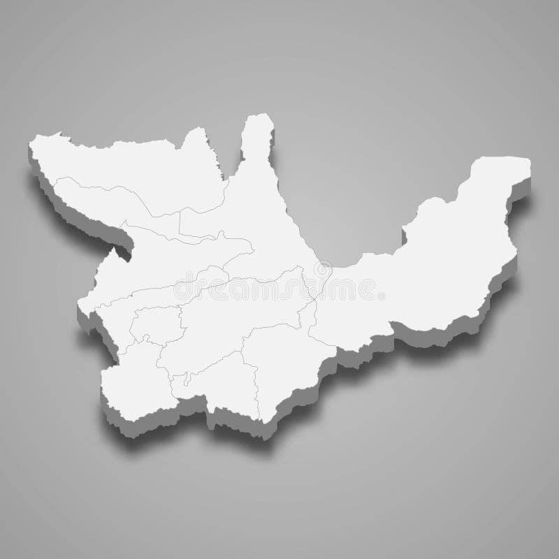 3d Isometric Map of Huanuco is a Region of Peru Stock Illustration ...