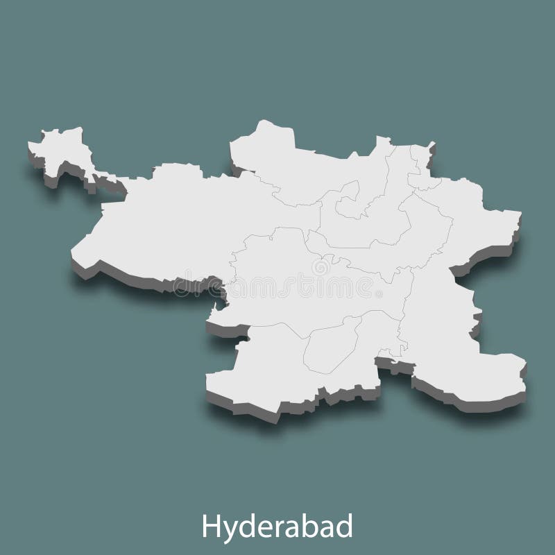 3d Isometric Map of Hyderabad is a City of India Stock Vector ...