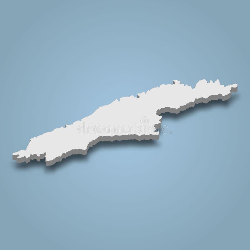 3d Isometric Map of Hydra is an Island in Greece Stock Vector ...